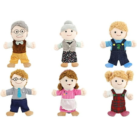 Hand Puppet Set Family Members Finger Puppets 6Pcs Hand Puppet Set 11.8 ...