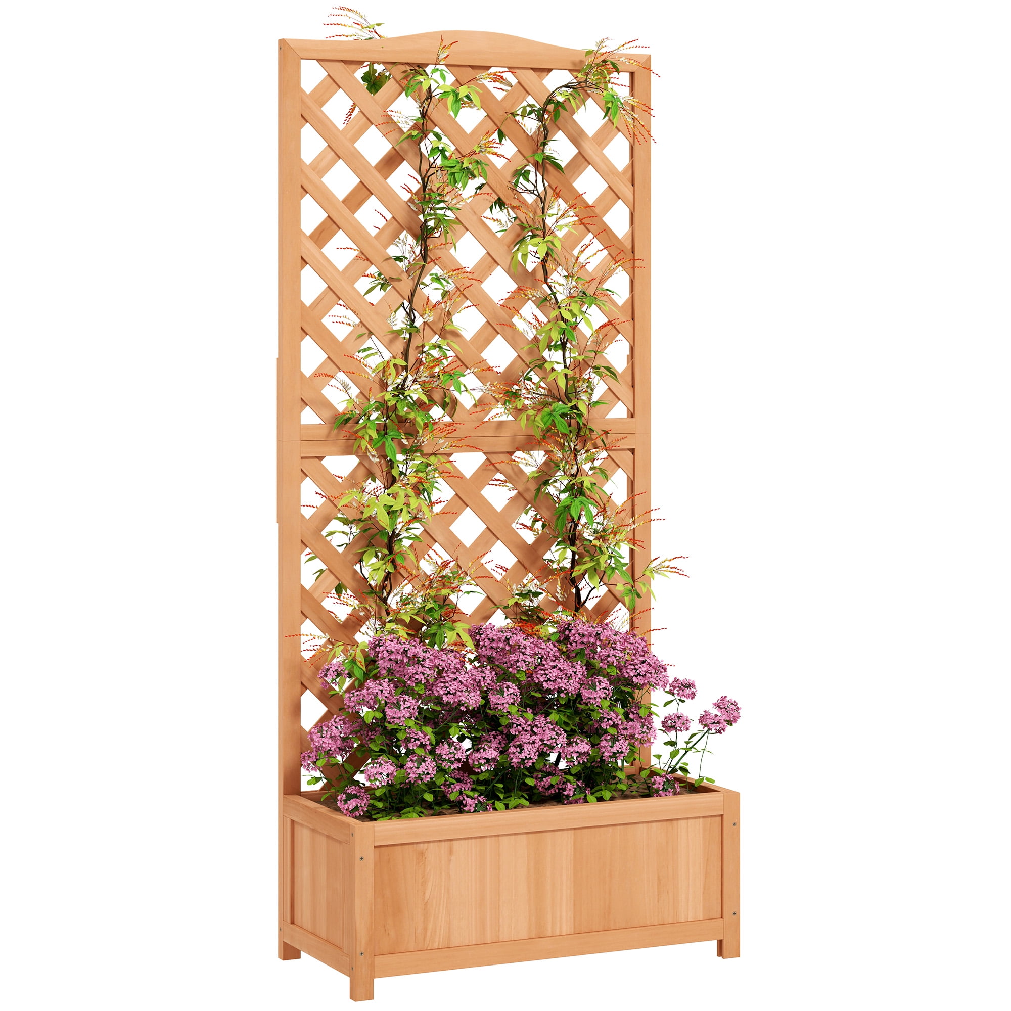 Click here for Outsunny Raised Garden Bed Planter With Trellis Fo... prices