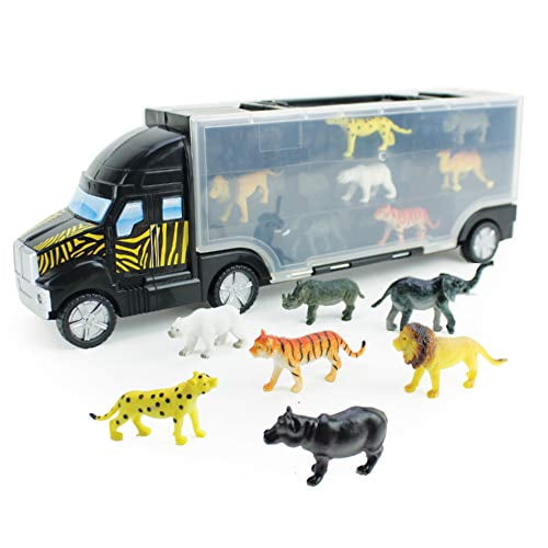 Boley 8 Piece 14\ Safari Transport Truck Carrier - Miniature Animal ...