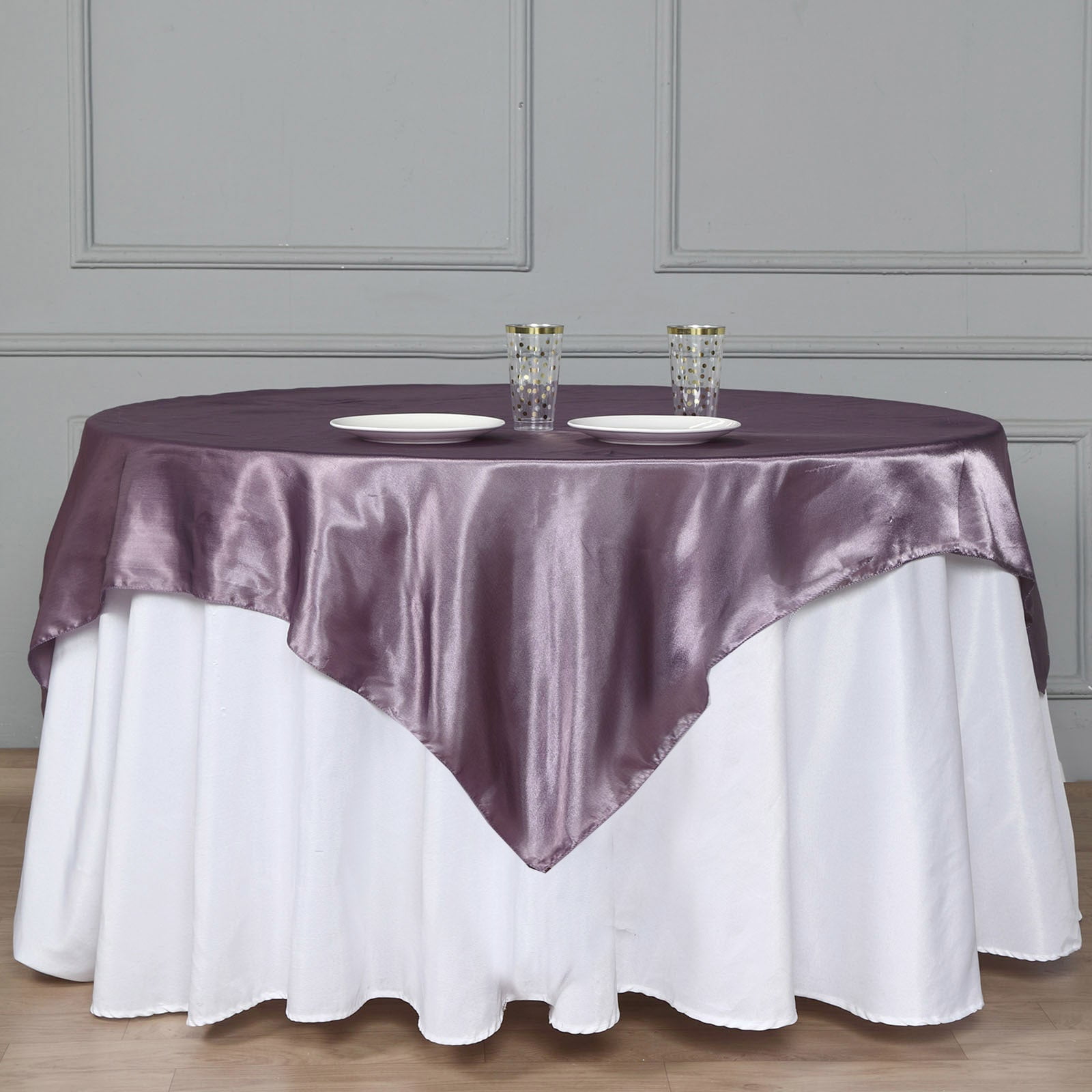 Efavormart 60" SATIN Square Tablecloth Overlay For Wedding Catering ...