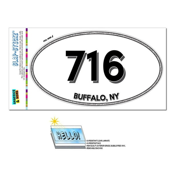 716 - Buffalo, NY - New York - Oval Area Code Sticker - Walmart.com ...