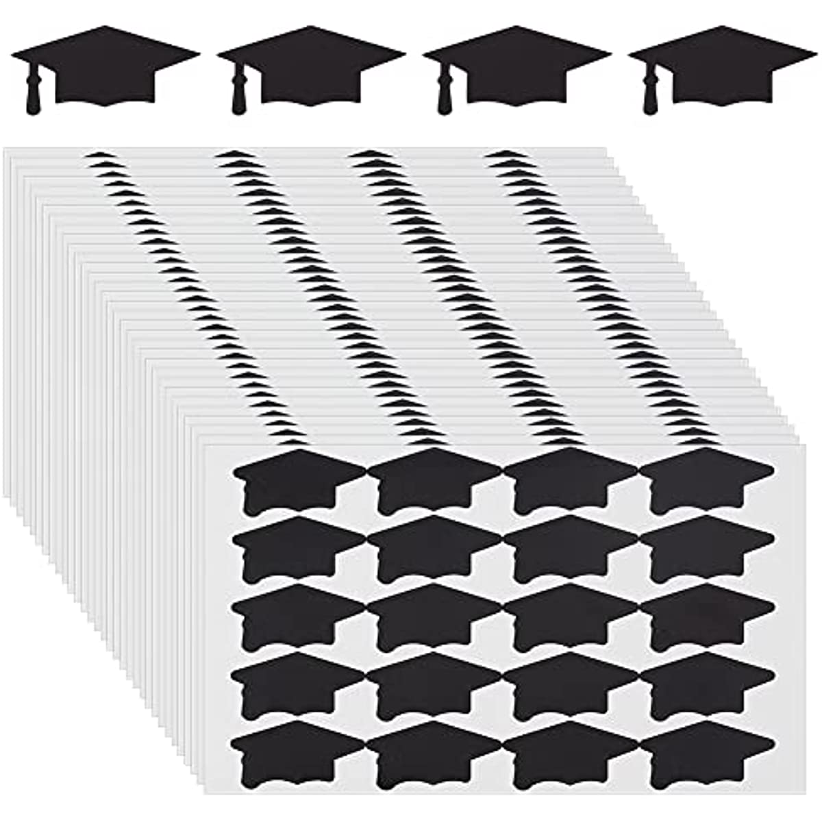 800pcs Graduation Hat Stickers Doctoral Hat Label Stickers Blank ...
