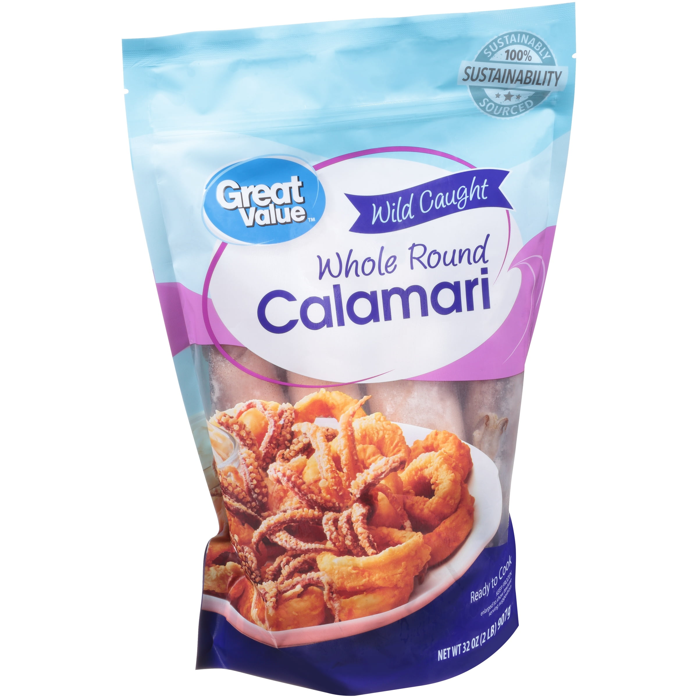 Great Value Frozen Wild Caught Whole Round Calamari, 2 lb – BrickSeek