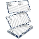 "Plain Recipe Cards, 4"" X 6"", Double-Sided Thick Card Stock, Blue ...
