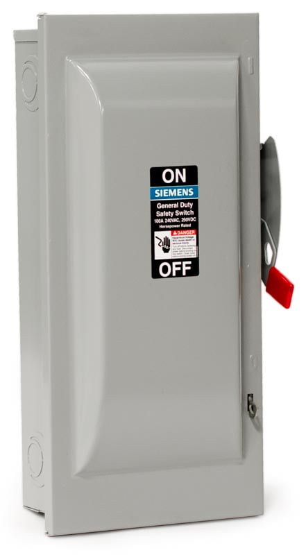 Siemens Safety Switch,240VAC,3PST,100 Amps AC GF323N - Walmart.com
