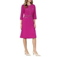 INSPIRE CHIC Women's A-Line Dress Contrast Color Wear-to-Work Tweed ...