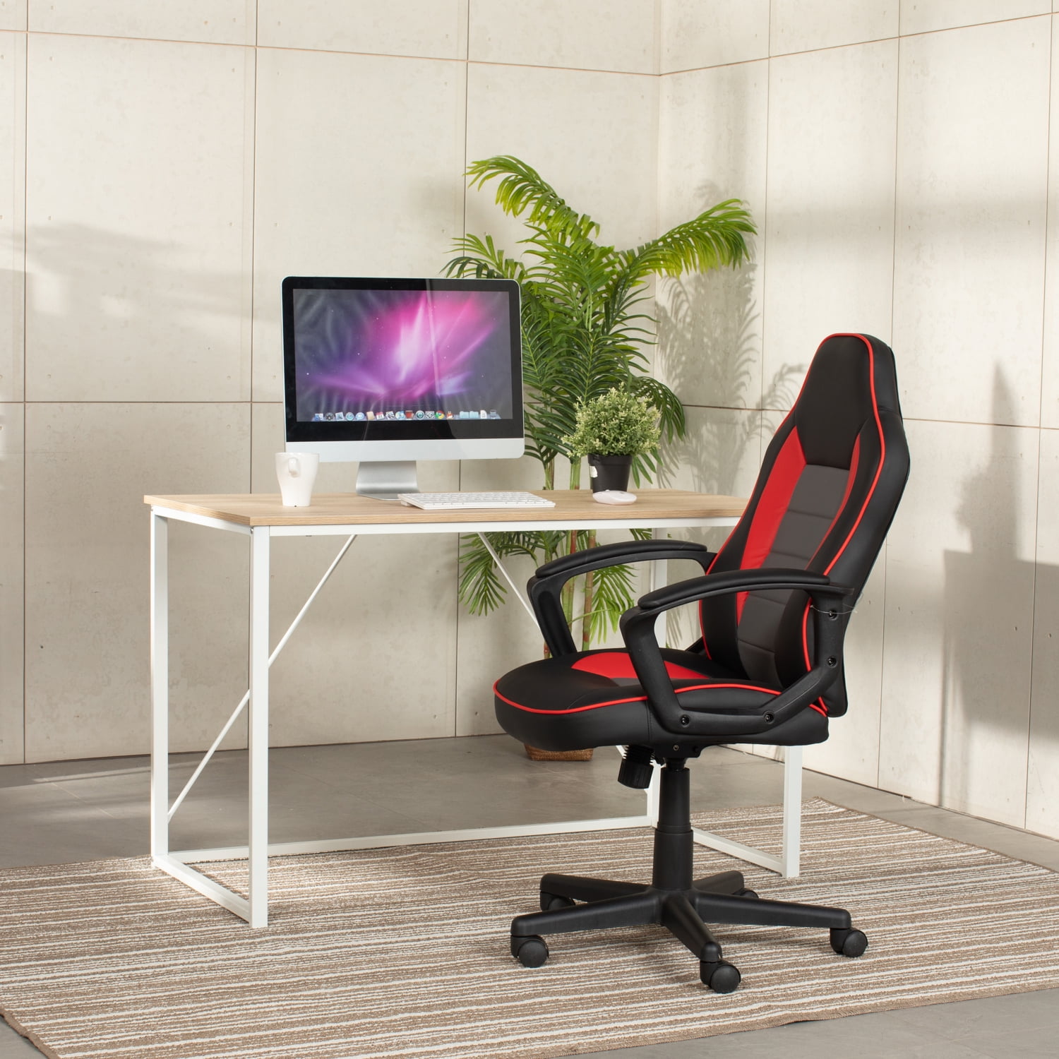 Homylin Computer Desk PC Latop Table and Chair Set 2-Piece Office Set ...