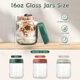 Overnight Oats Containers with Lids, Mason Jars 16oz with Lids - Set Of ...