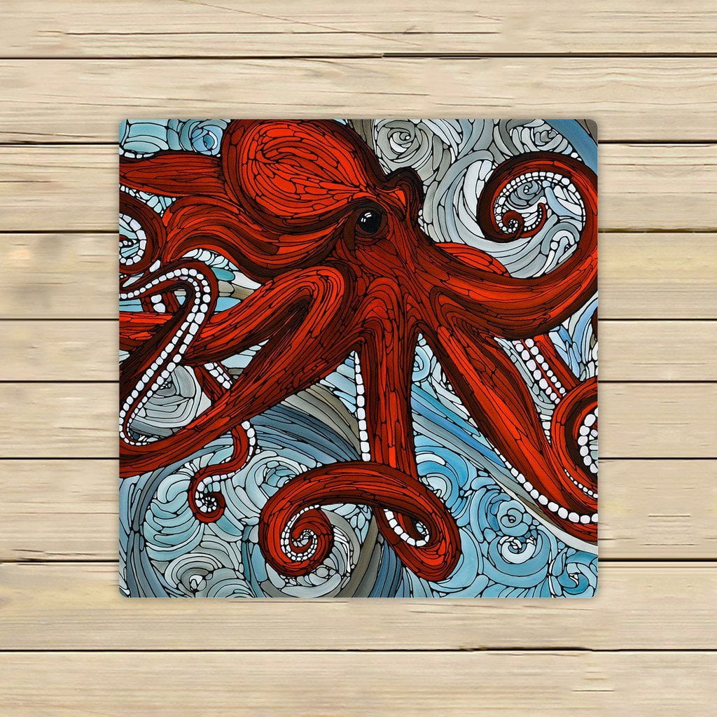 GCKG Red Octopus Towels,Red Octopus Beach Bath Towels Bathroom Body ...