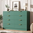 54" Fluted Dresser with 8 Drawers, Modern Double Chest Storage Cabinet ...