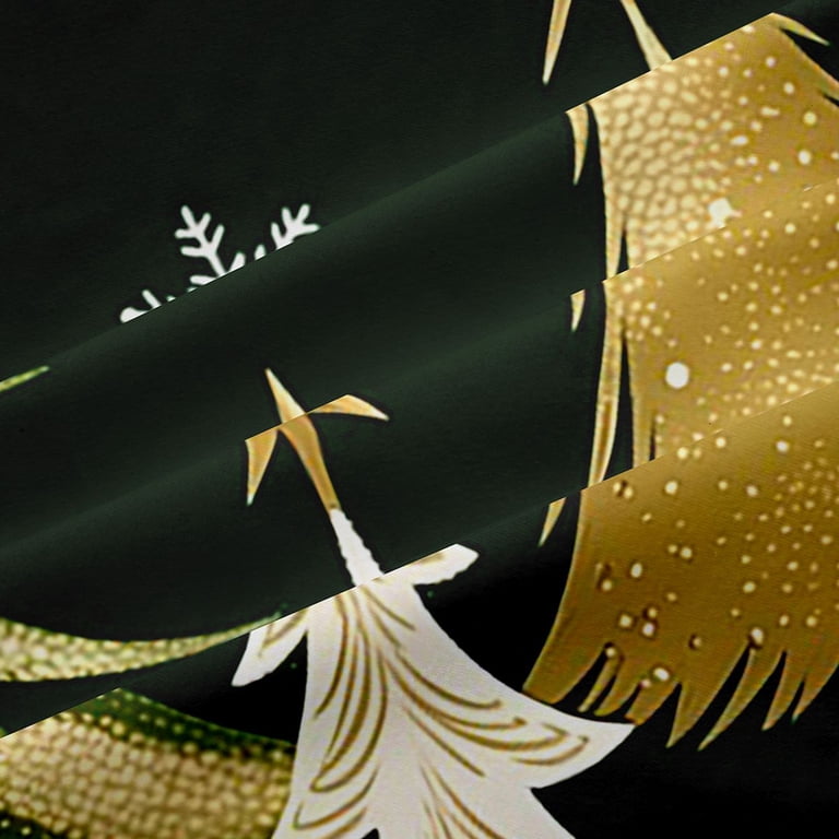 Manfei Xmas Cartoon Elf Curtains and Drapes Pack of 2 (52x63 Each ...