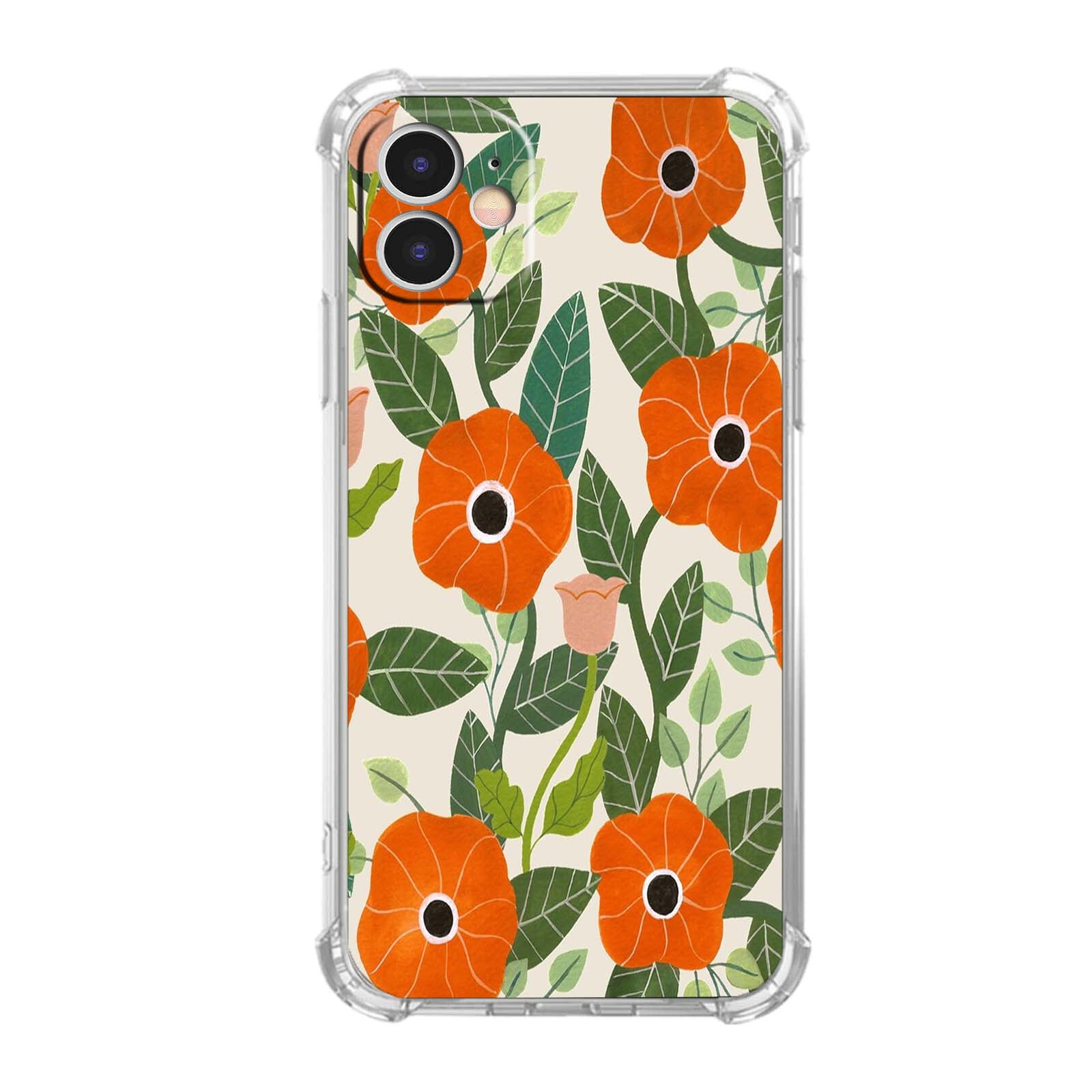 Poppies Flower Case for iPhone 12,Aesthetic Colourful Floral Pattern ...