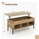 Costway Lift Top Coffee Table with Storage Compartment & 3 Open Cubbies ...