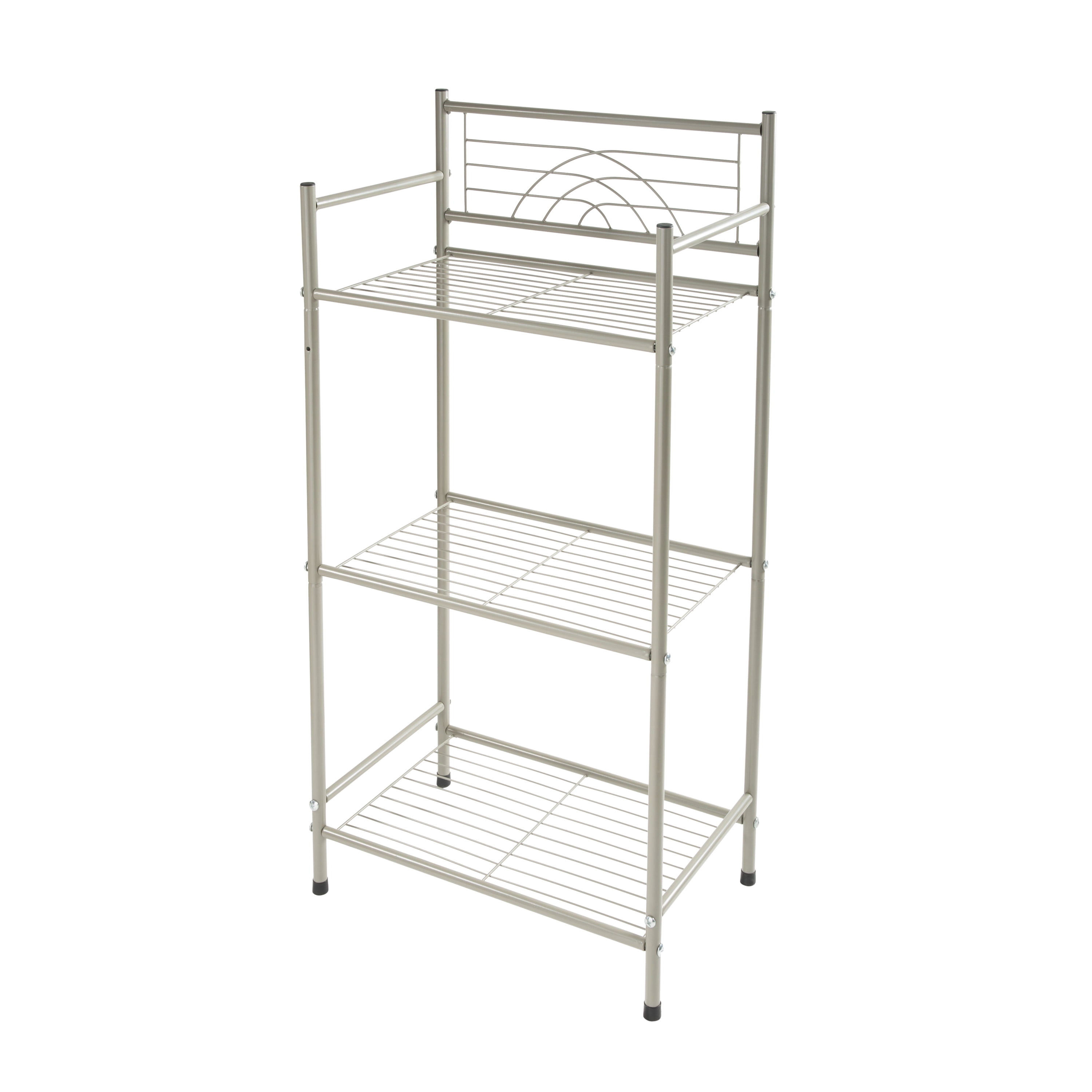Bath Bliss 3 Shelves Tiered Bathroom Storage Rack in Satin Nickel ...