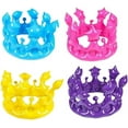 12 Pack- Colorful Inflatable Crowns - Size Kids/Small Adults. Princess ...
