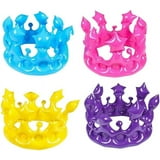 12 Pack- Colorful Inflatable Crowns - Size Kids/Small Adults. Princess ...