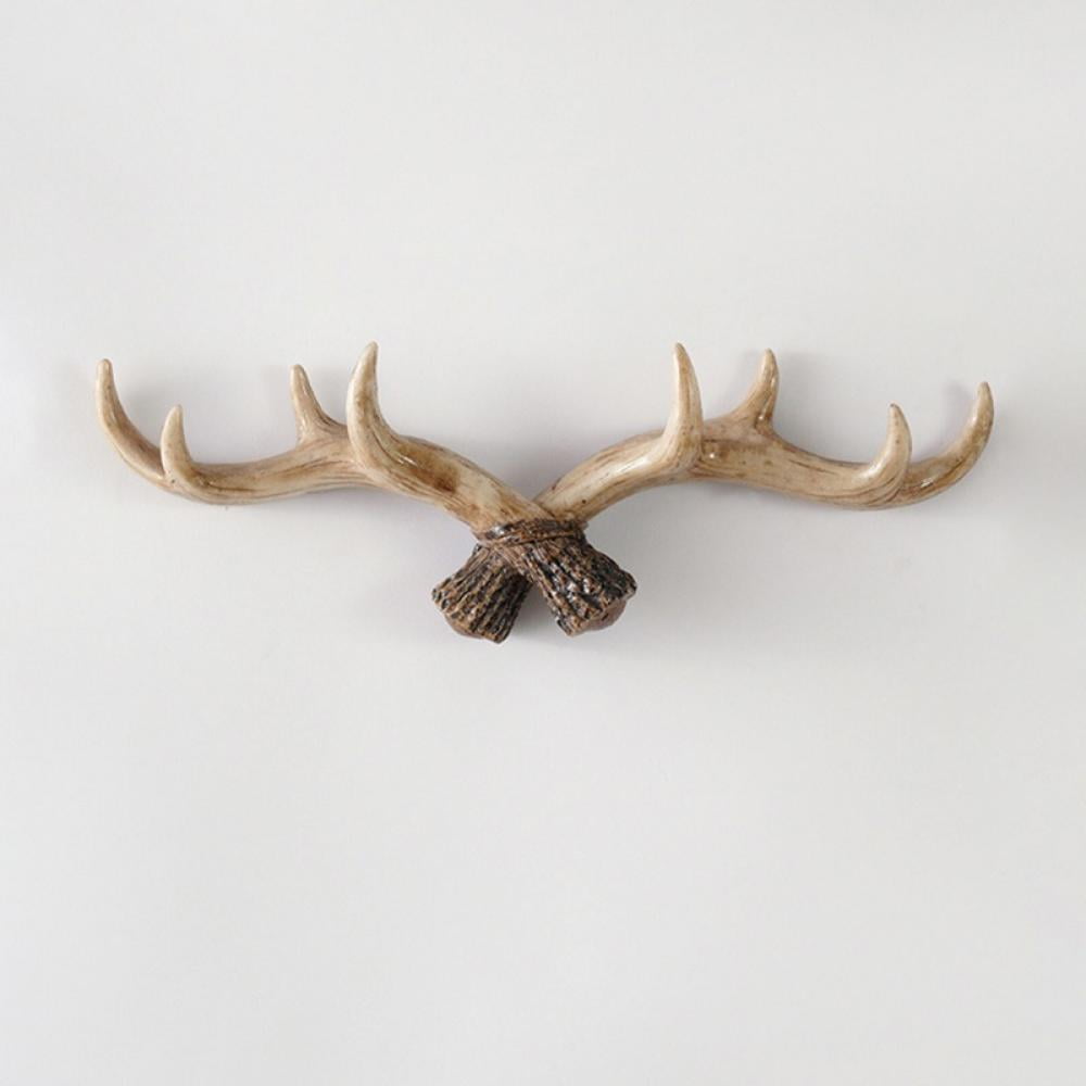 Wall Hooks Deer Antler Rack Wall Mounted Cap Coat Clothes Hanger ...