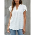 Fantaslook Blouses for Women Dressy V Neck Ruffle Sleeve Summer Tops ...