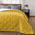 Lemon Yellow Quilted Comforters Cooling Blanket Queen Size, White Dots ...