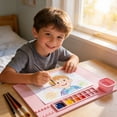 20"x16" Pink Silicone Painting Mat With 12 Paint Wells And Magnetic ...