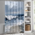 Abstract Ocean Beach Sea Wave Shower Curtain Set, Waterproof Shower ...