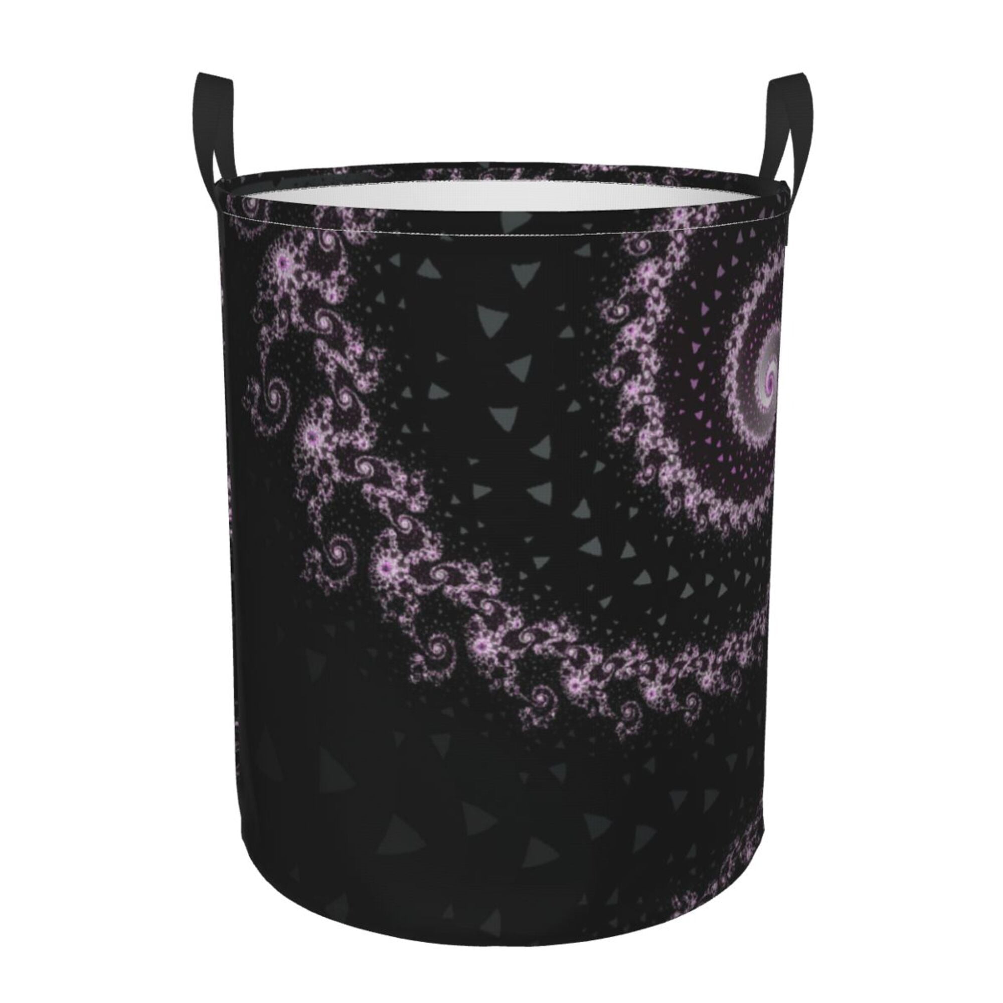 XMXY Round Laundry Basket Organizer, Fractal Spiral Purple Waterproof ...