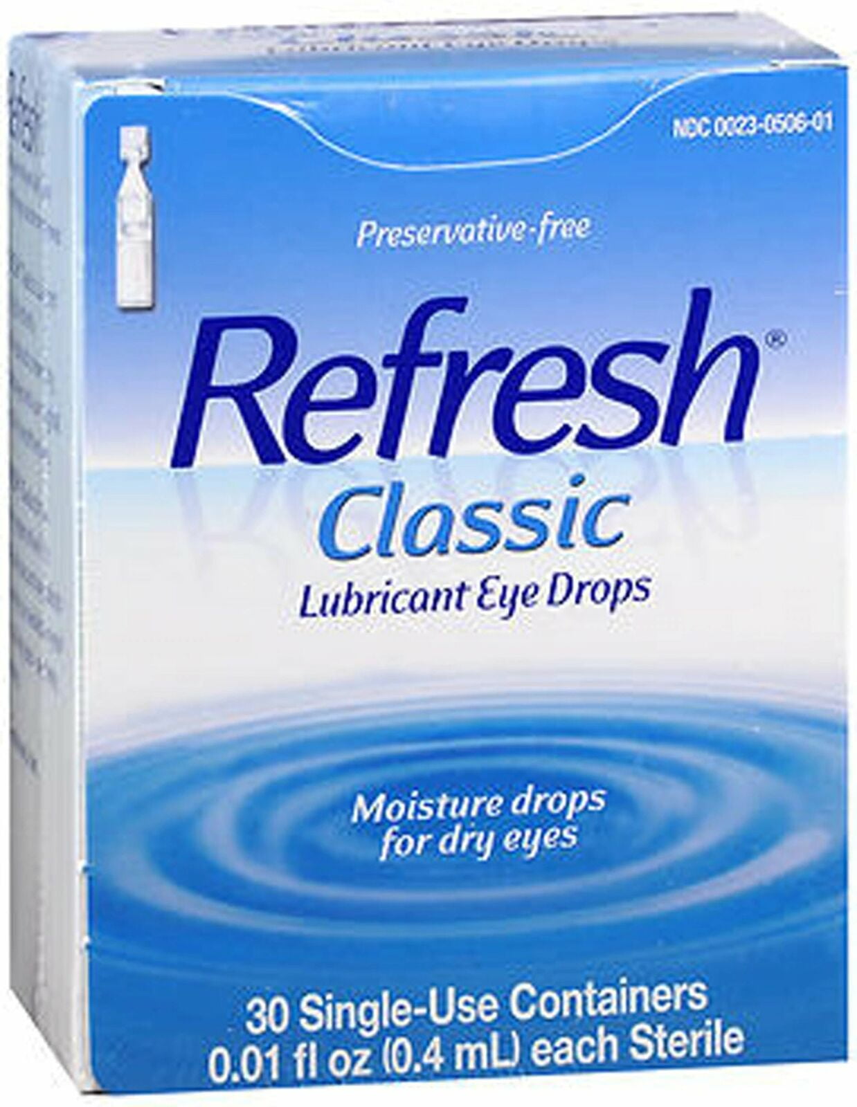 Refresh Classic Lubricant Eye Drops Non-Preserved Tears, 30 Single-Use ...