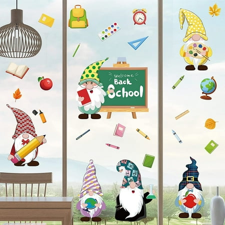 yayagoli 4 Sheet Back to School Window Clings Decorations Window ...