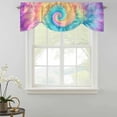 Colorful Spiral Shape Tie Up Valance Curtains Abstract Watercolor Art ...