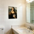 Funny Mona Lisa Bathroom Canvas Wall Art, Vintage Painting Picture ...
