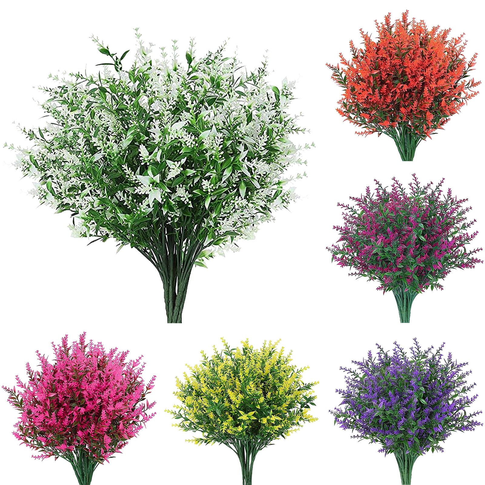 SPRING PARK 2Pcs Artificial Lavender Flowers Bouquet Fake Lavender ...