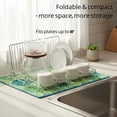 Collapsible Dish Drying Rack with Green Mat, Stainless Steel Expandable ...
