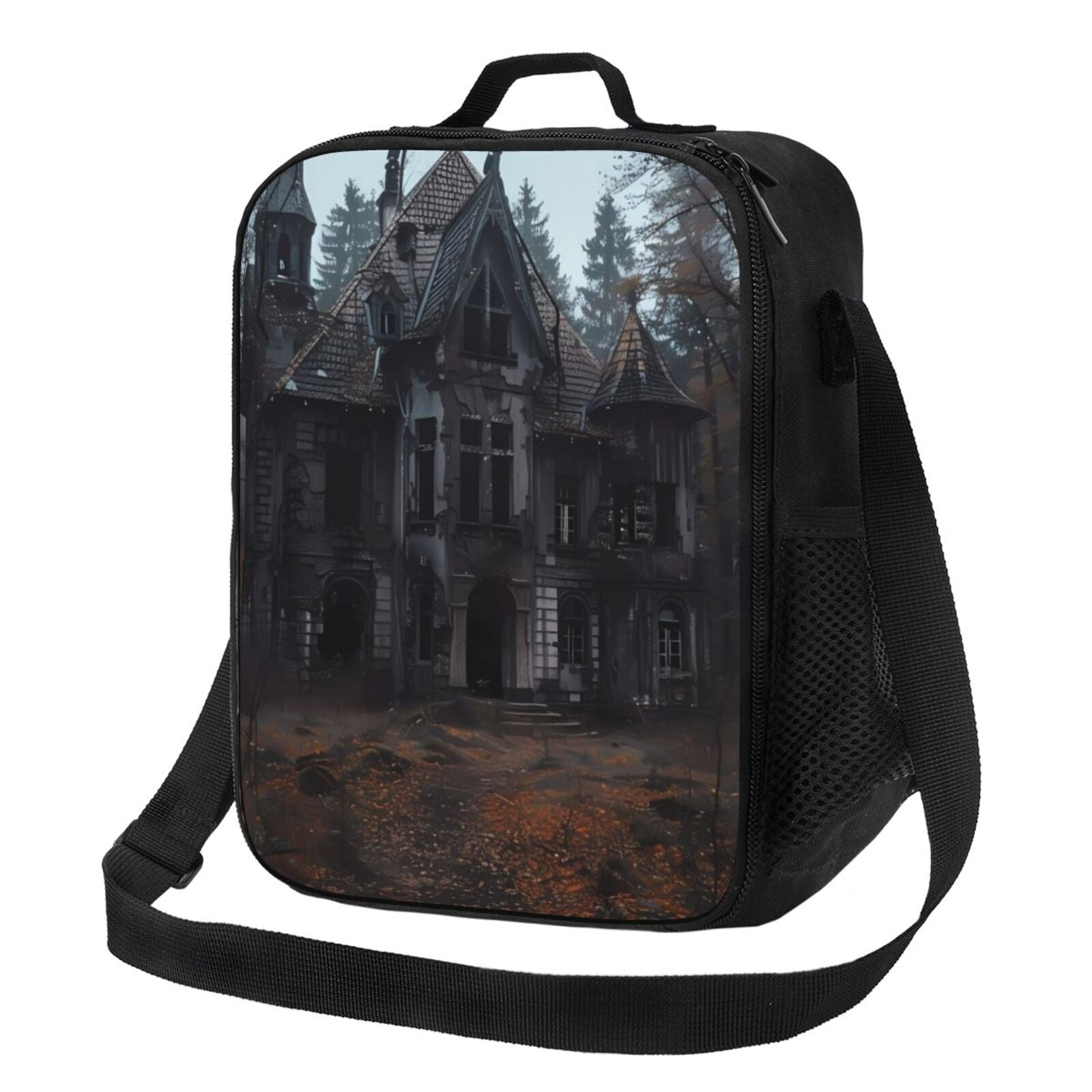 Disketp Gloomy Mansion Forest Scene Bolsa Térmica Estampada para Almuerzo, Lonchera para Hombres ...