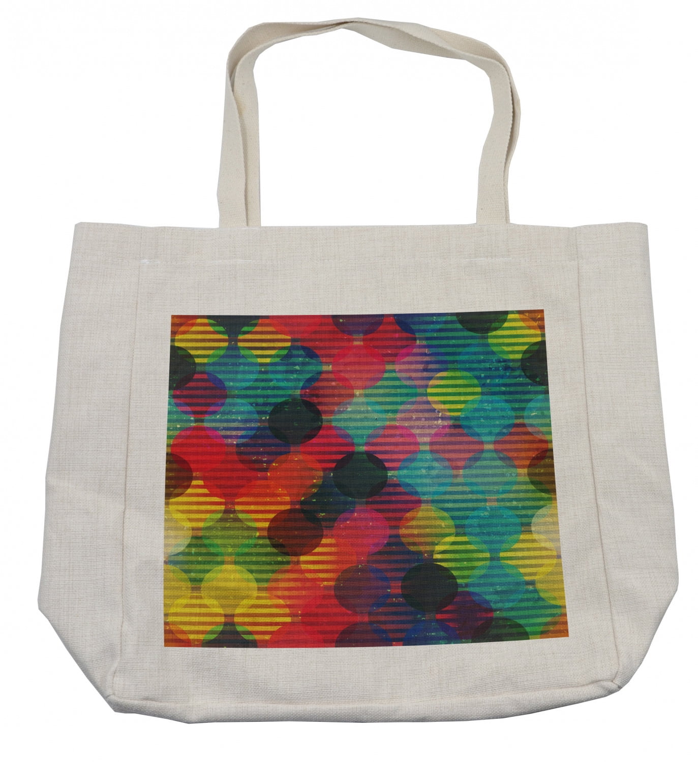 Geometric Circle Shopping Bag, Psychedelic Digital Futuristic Spherical ...