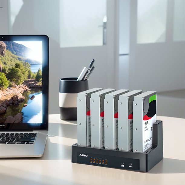5 Bay Hard Drive Duplicator Dock with Offline Clone Function Hard Drive ...