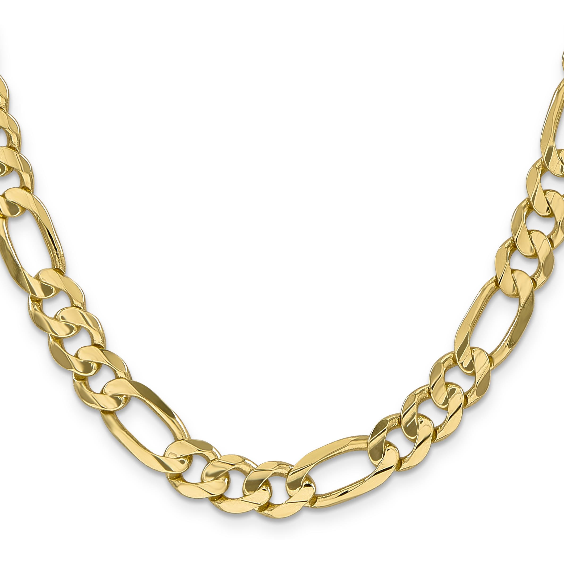 14K Gold Concave Open Figaro Chain 22" - Walmart.com