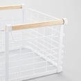 Small Wire Milk Crate Storage Basket with Wood Handles, 13-Inch Cube ...