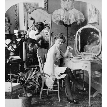 Dressing Room, C1900. /Ntwo Women Wearing Undergarments In A Dressing ...