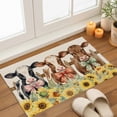 Bowknot Cow Door Mat 16x24 Inch Retro Fence Cows Sunflowers Floral ...