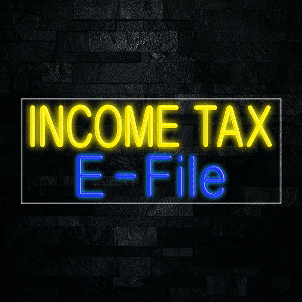 Income Tax E File-LED Neon Sign 30"L x 12"H #30718 - Walmart.com