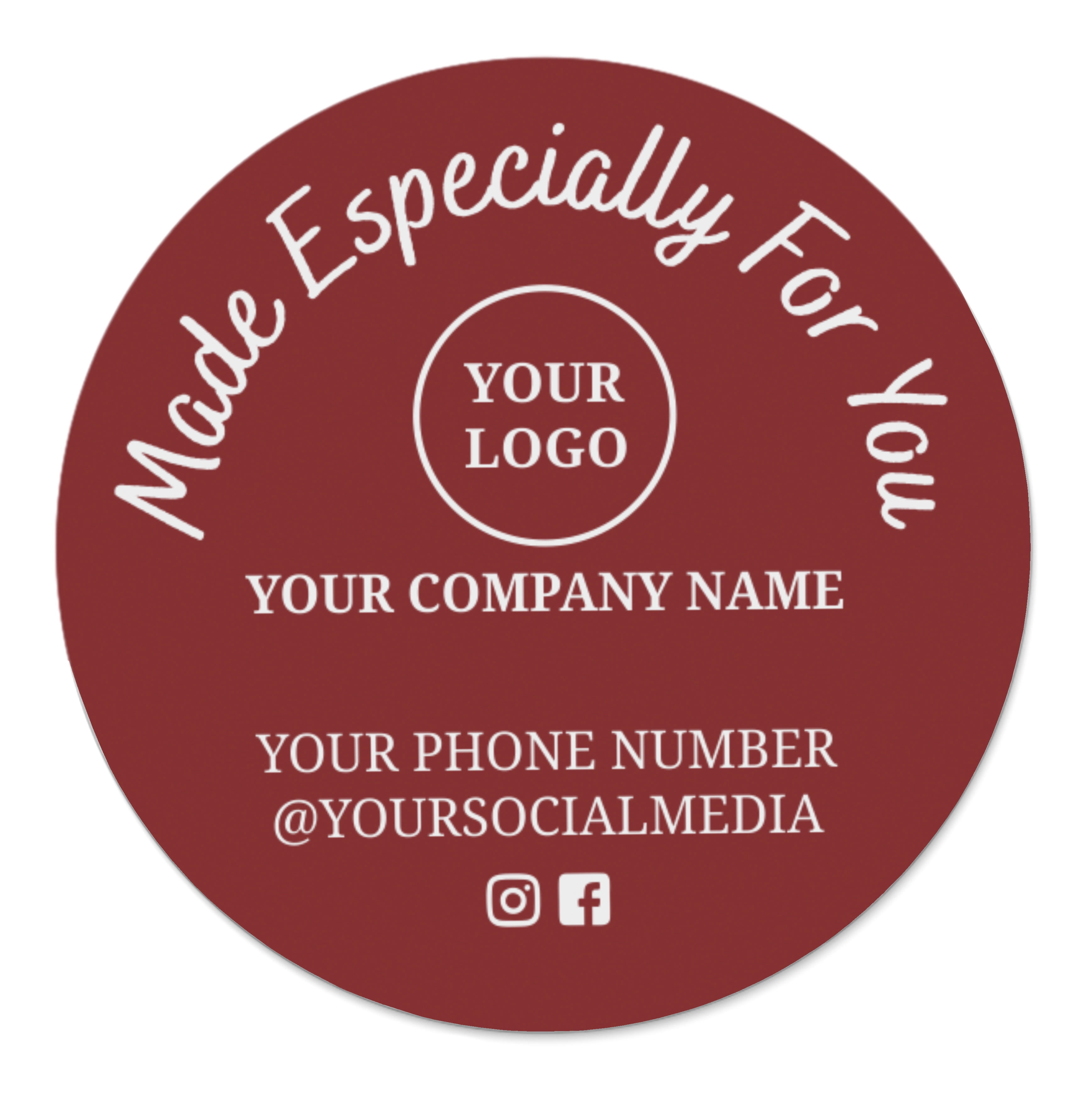 Printtoo Label Stickers for Small Business -100 RoundCustom Vinyl ...