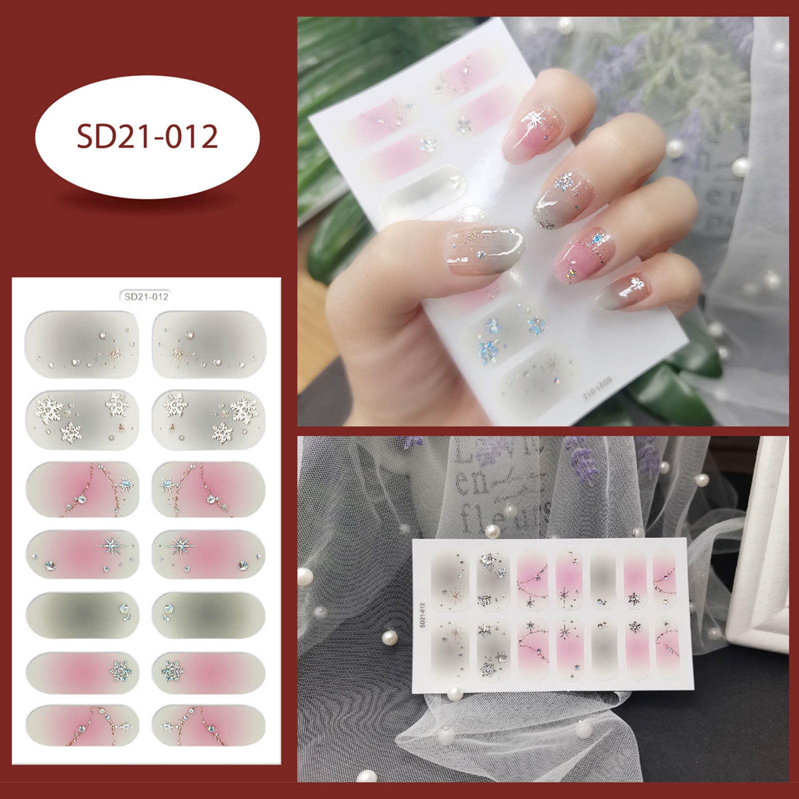 Click here for Pvcs Nail Sticker Snowflake Finished Nail Polish F... prices