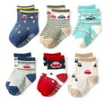 Toddler Socks 12 Pairs Baby Non Slip Skid Ankle Socks For Kids Boys ...
