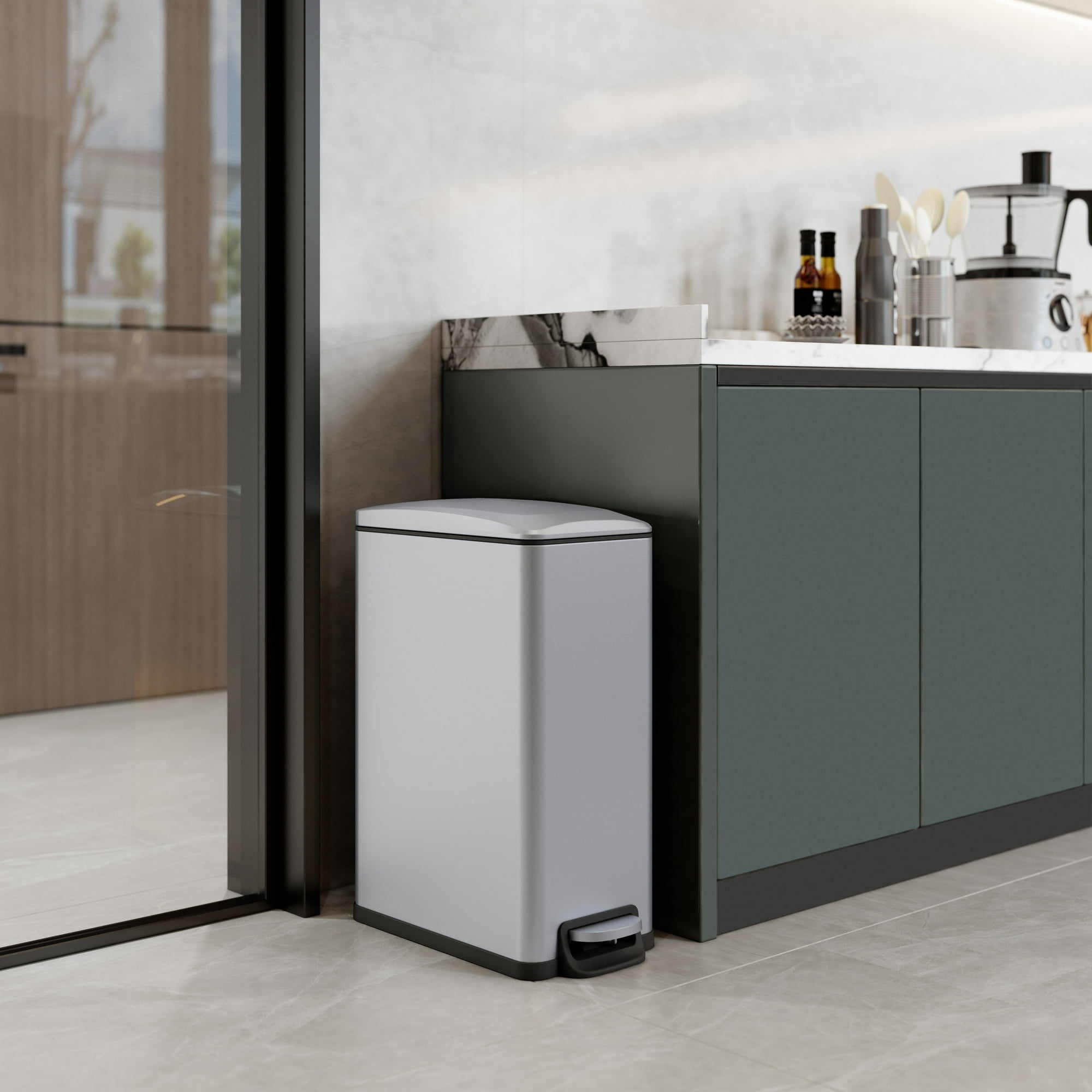 Click here for Innovaze 11.9 Gallon Trash Can  Stainless Steel St... prices