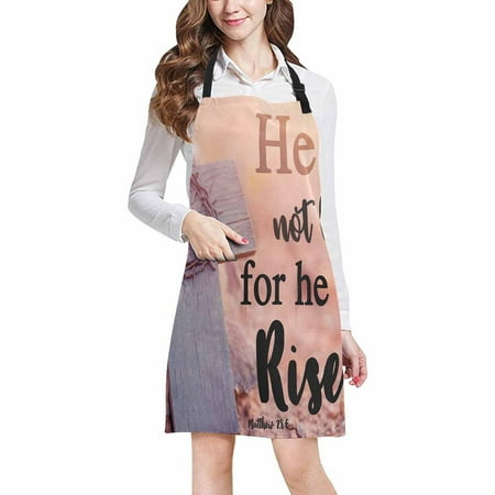 HATIART Lettering Easter He Has Risen Home Kitchen Apron for Women Men ...