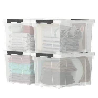 Citylife 32 Qt. Stackable Clear Storage Box with Lids and Latches, 6 ...