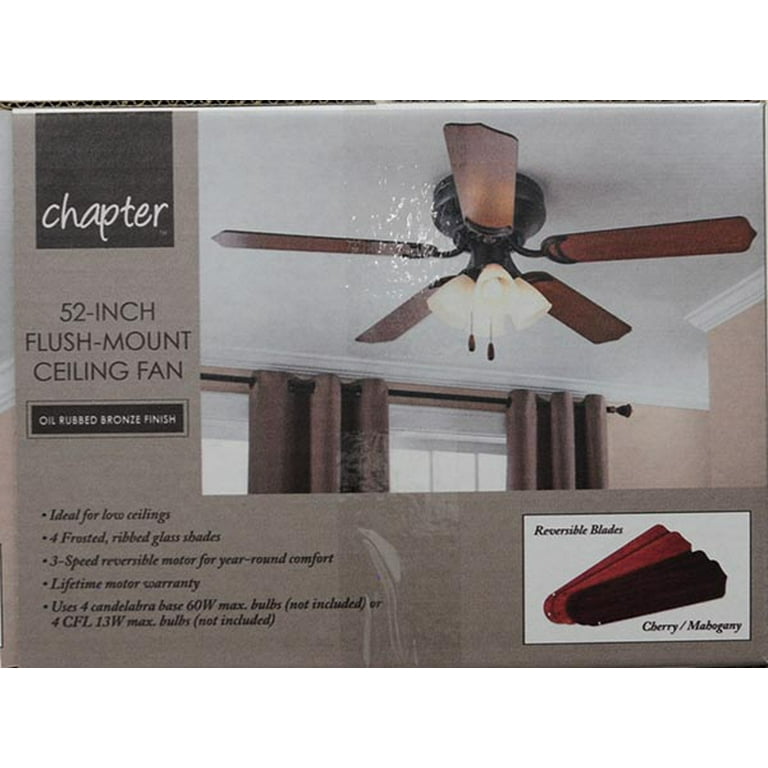 Chapter 52 Flush Mount Ceiling Fan | Shelly Lighting