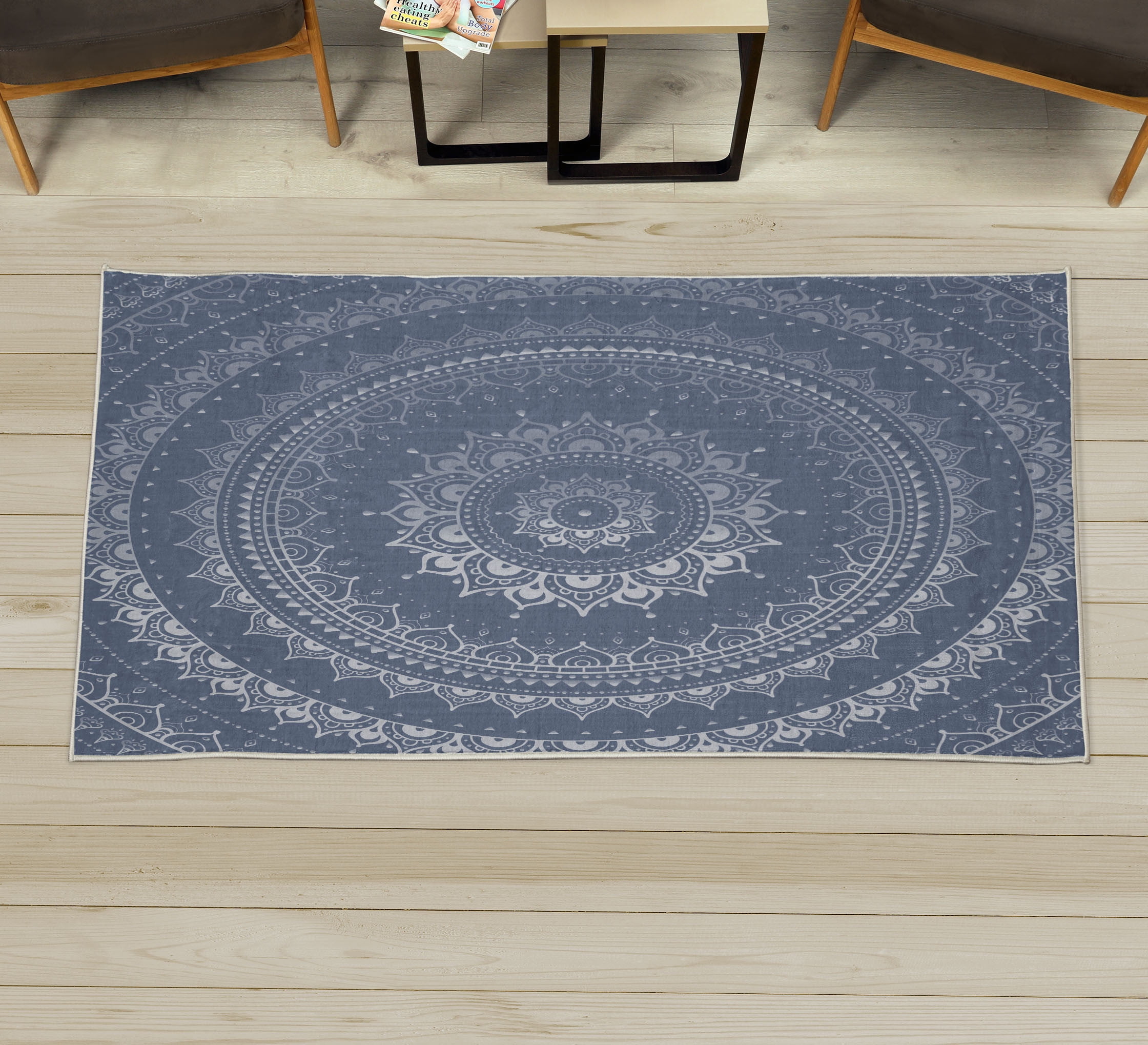 Mandala Decorative Rug, Circle Universe and Cosmos Esoteric Oriental ...