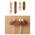 HannLk Adhesive Wood Cord Organizers for Desk Car Home Office Wire ...