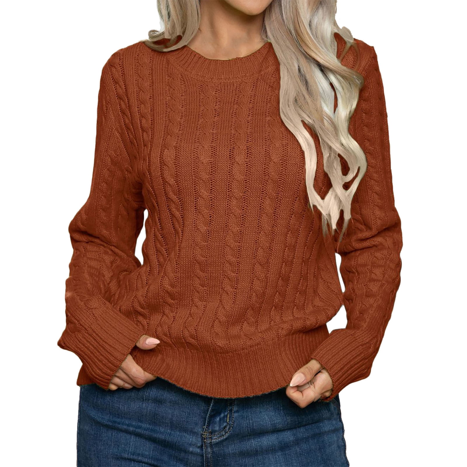 Click here for Mrat Classic Sweaters For Women Womens Round Neck... prices